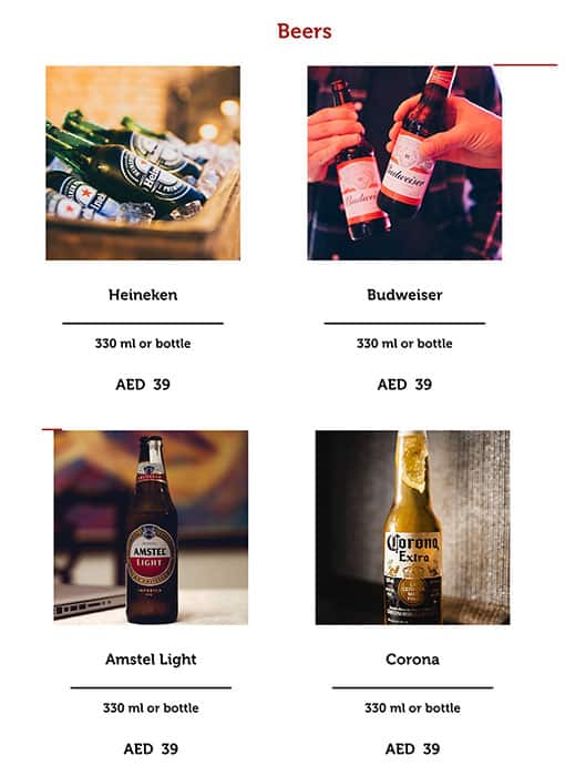 Menu of Gypsy Chinese, Al Satwa, Dubai