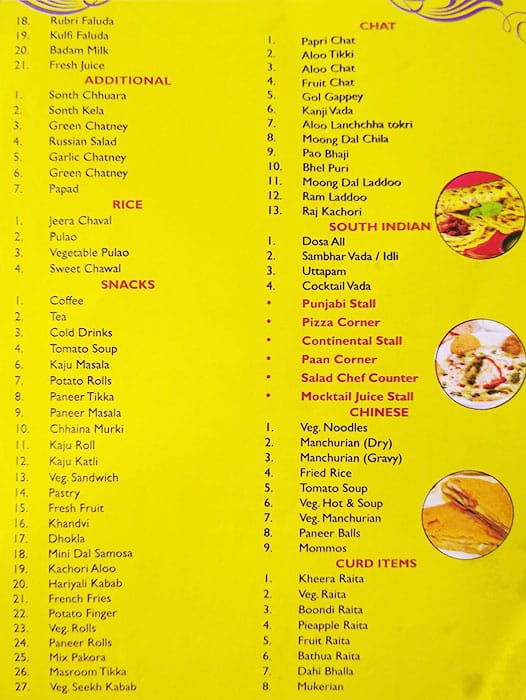 Menu at Bengal Sweet Palace, New Delhi, No.15