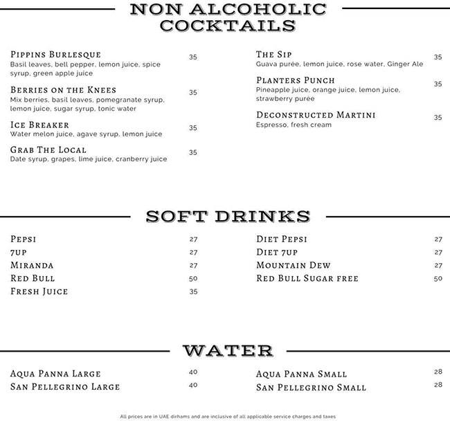 Menu at The Forge restaurant, Abu Dhabi