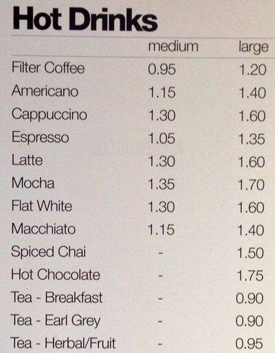 Menu at George Farha Café - Students' Union UCL cafe, London
