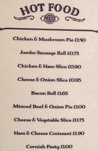 Menu at George Farha Café - Students' Union UCL cafe, London