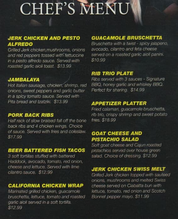 Menu at Fox & Fiddle Danforth pub & bar, Toronto, 535 Danforth Ave
