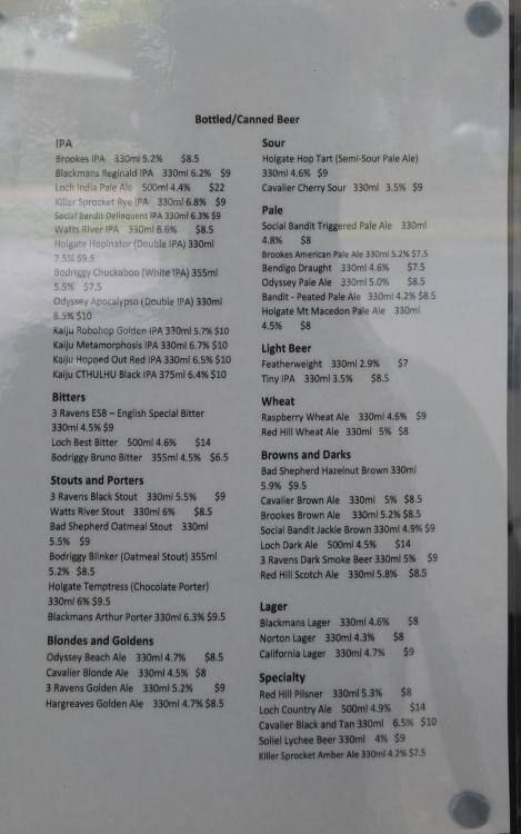 Menu at The Fat Goat pub & bar, Upwey