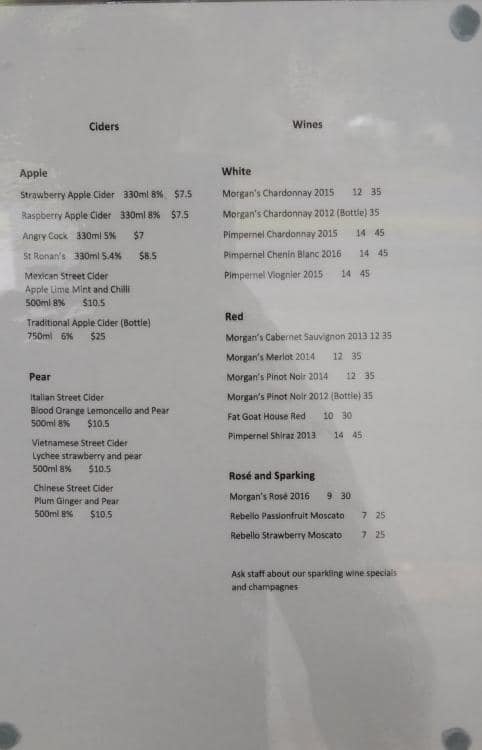 Menu at The Fat Goat pub & bar, Upwey