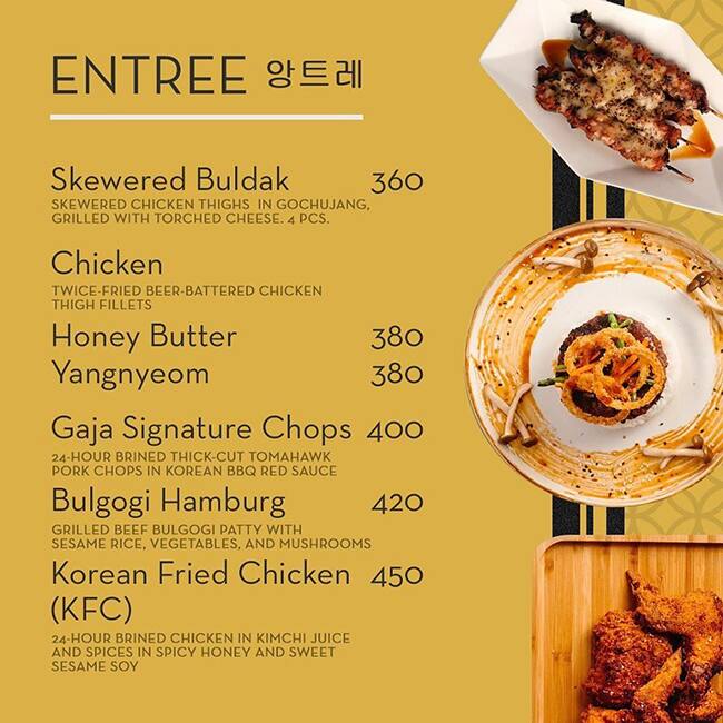 Carta del restaurante Gaja Korean Kitchen, Makati