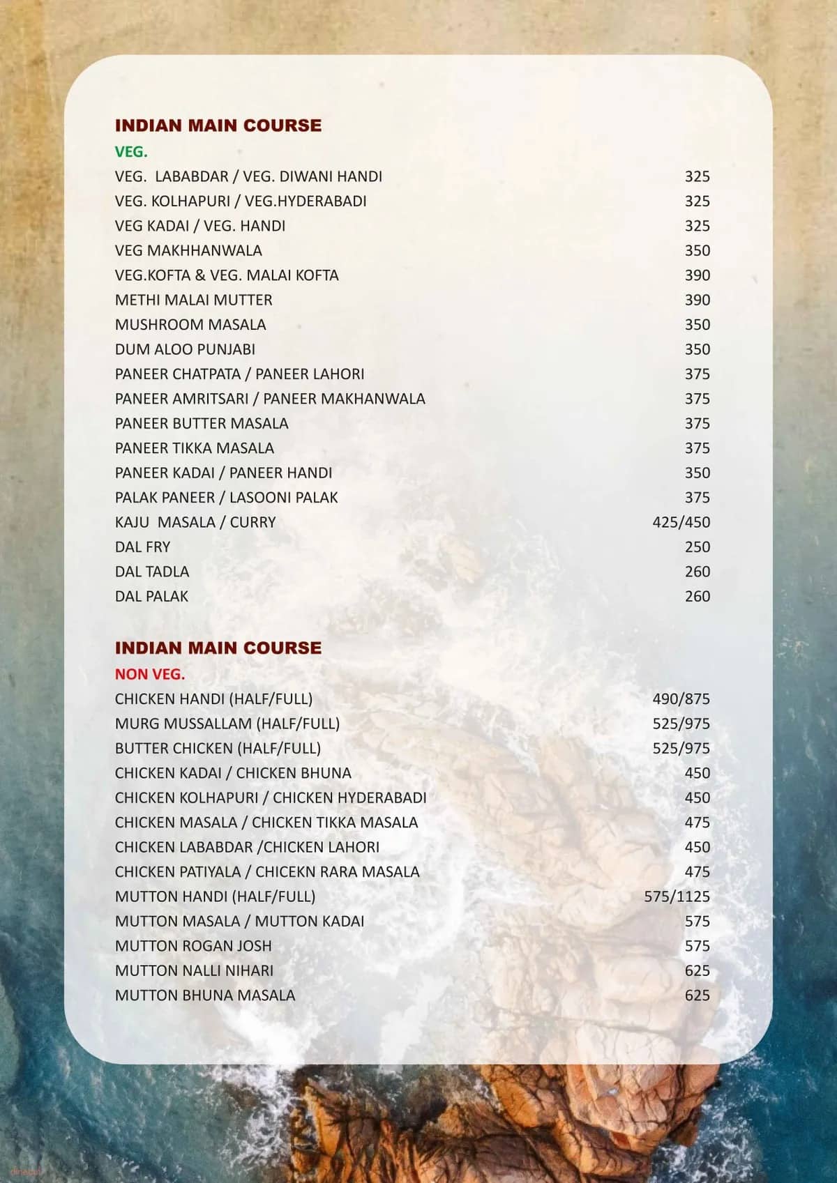 Menu at Malvan Tadka, Thane, Louis Wadi
