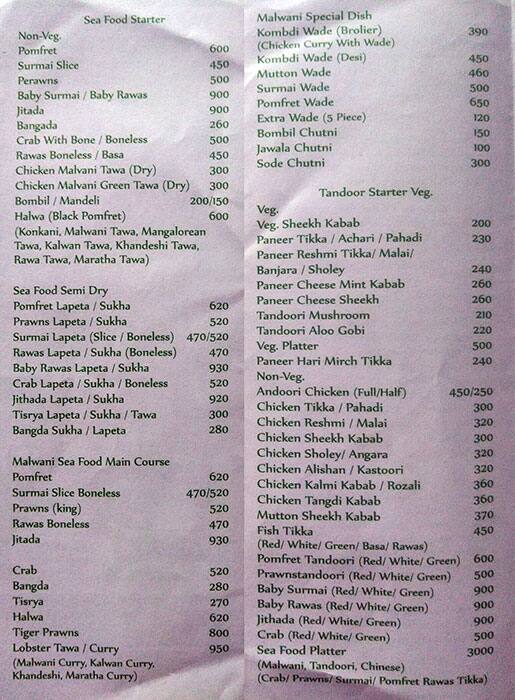 Malvan Tadka Menu, Menu untuk Malvan Tadka, Panch Pakhadi, Thane West ...