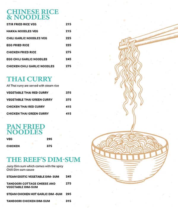 Menu at The Boho Cafe, By The Reef, Chandigarh