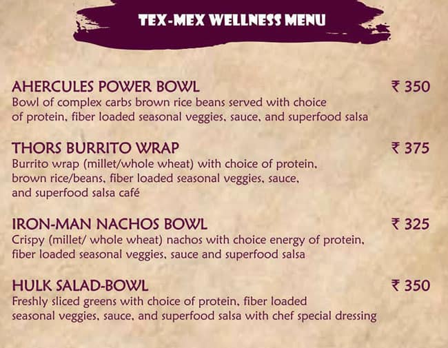 Menu at The Little Village, Hyderabad