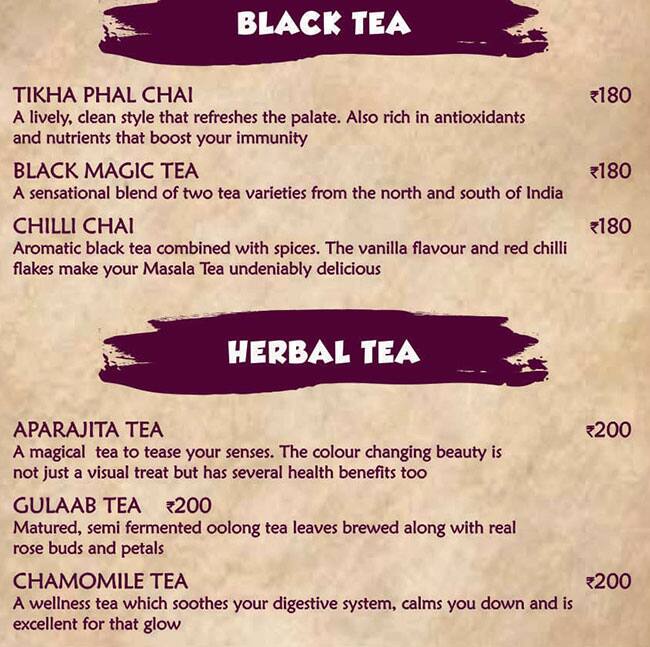 Menu at The Little Village, Hyderabad