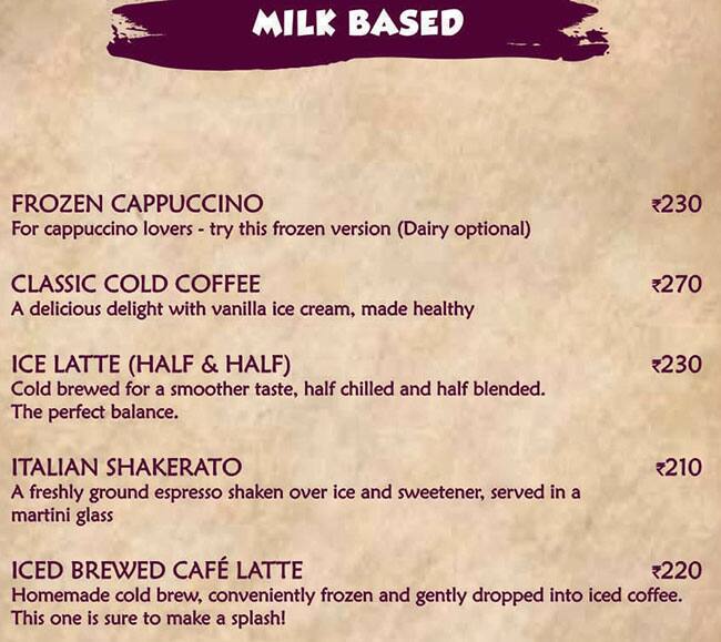 Menu at The Little Village, Hyderabad