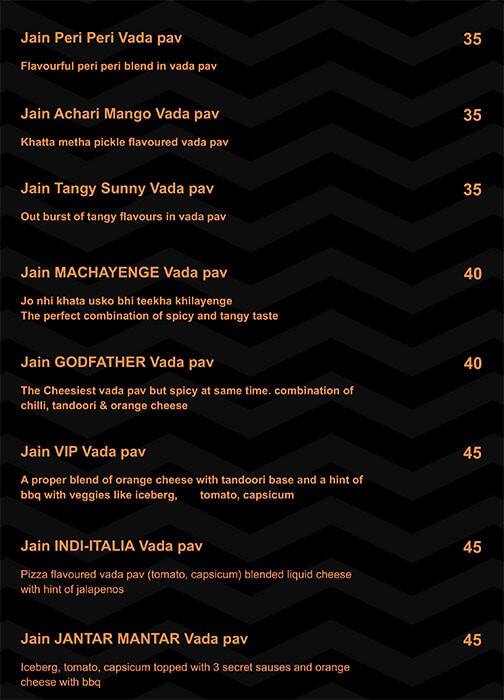 Menu at Jugaadi Adda, Dombivli