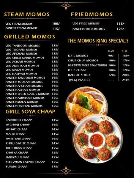 Menu of The Momos King, Kamla Nagar, Agra