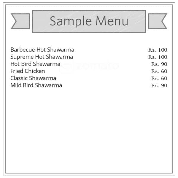 Menu at Hot Bird India, Mumbai