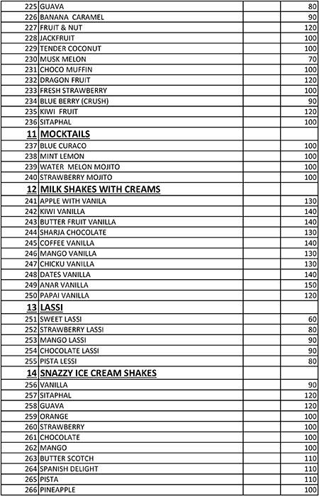 Menu at Dolphin Bakes 'N' Ice Creams, Mysuru, Dewans Road