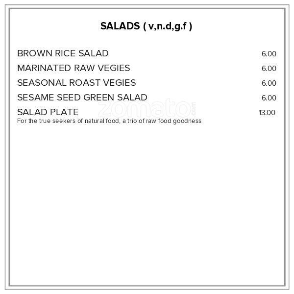 Menu at Circadian Rhythm Cafe, Dunedin