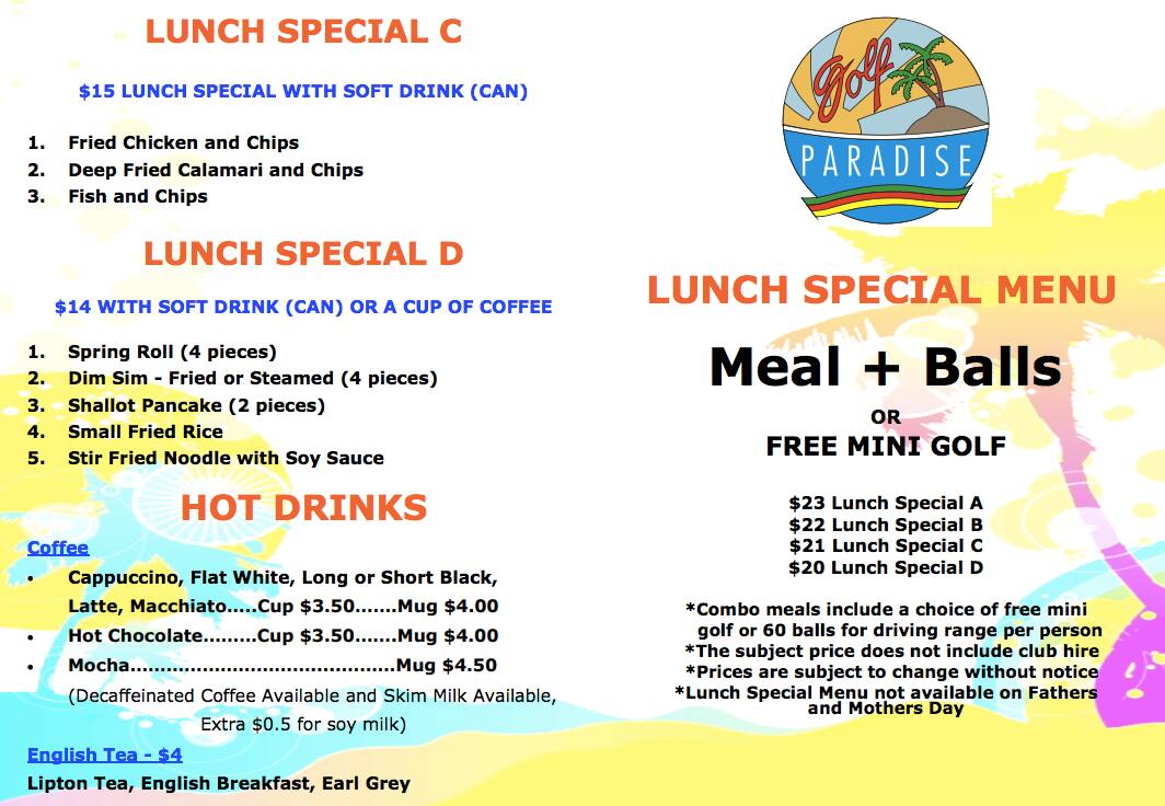 Menu at Paradise Chinese Restaurant, Terrey Hills