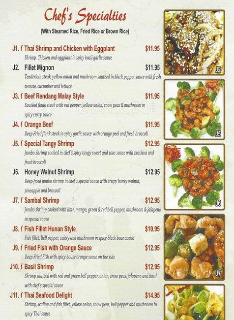 Menu at JJ Garden Asian Gourmet Restaurant, Houston