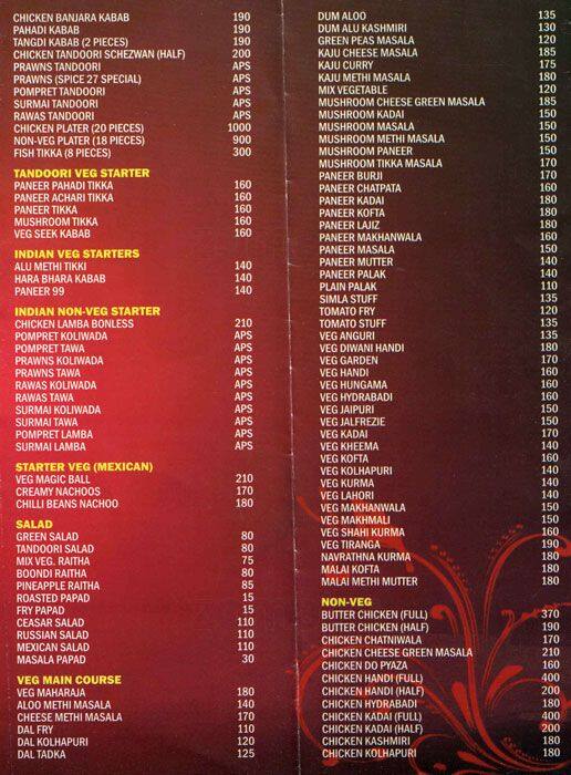 Spice 27 Menu, Menu for Spice 27, Byculla, Mumbai - Zomato