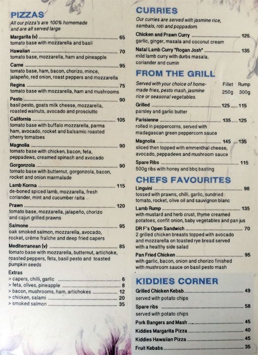 Menu at Magnolia Restaurant & Cocktail Lounge, White River