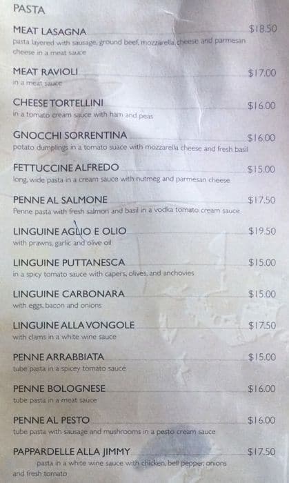 Menu at Aldo's Cafe, Los Gatos, 440 N Santa Cruz Ave