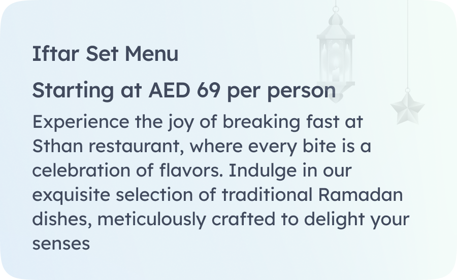 Menu of Sthan, Al Karama, Dubai