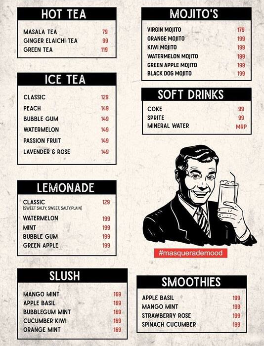 Menu at Masquerade By Mystery Rooms, Lucknow