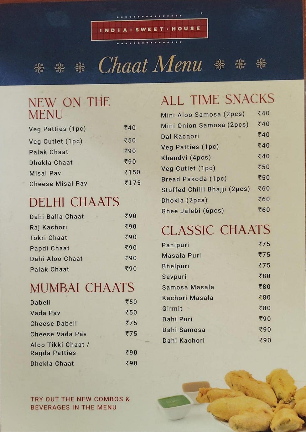 Menu of India Sweet House, Electronic City, Bangalore