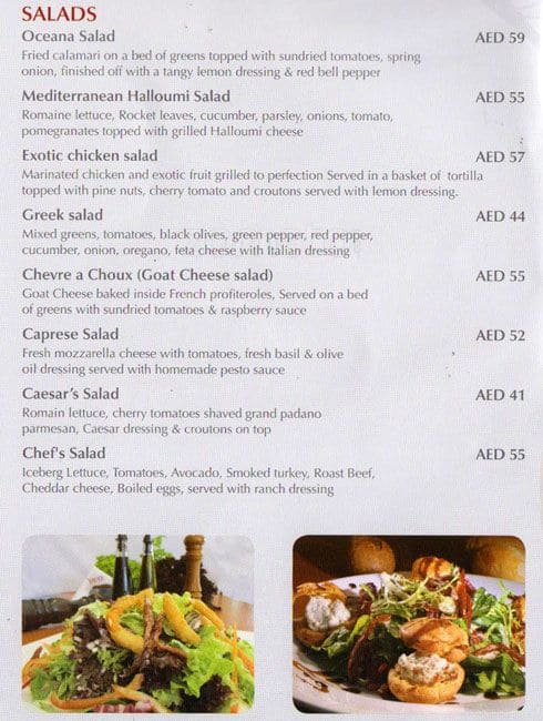 Menu at DUO Restaurant, Dubai