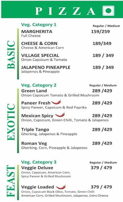 Menu of Wood Fire Pizza, Whitefield, Bangalore