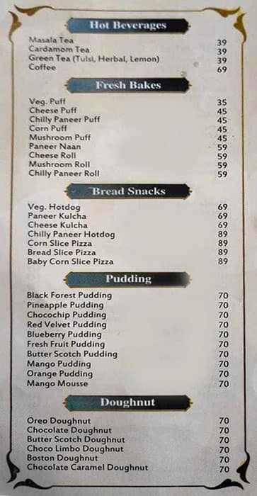 Menu of Oasis Baklawa, Sector 12, Faridabad