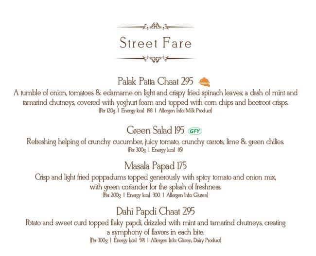 Menu of Punjab Grill, Sector 68, Gurgaon