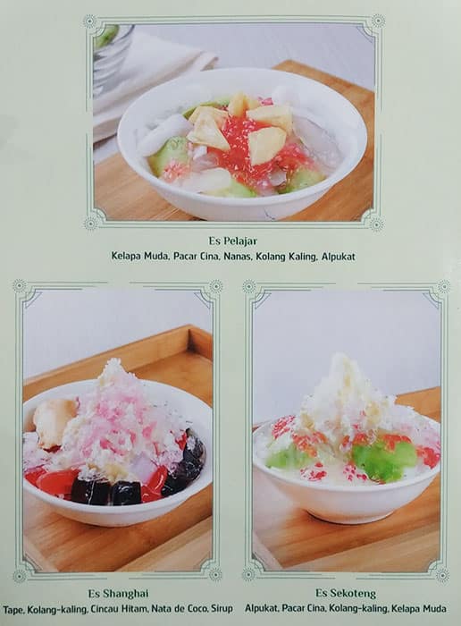 Menu at Restaurant Rendezvous - Kebon Sirih, Jakarta, Jalan Johar No.2B-C