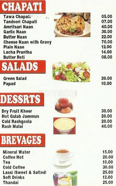 Menu at Standard Sweet & Restaurant, Chandigarh