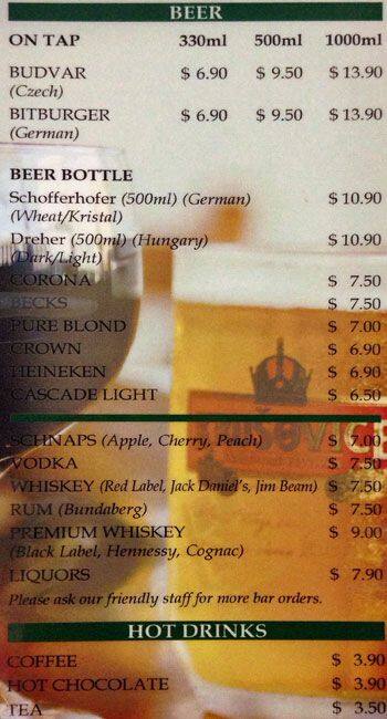 Menu at Double Bay Schnitzel House restaurant, Double Bay, 372 New ...