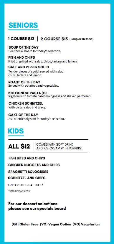 Menu at Browns Corner Hotel pub & bar, Coburg