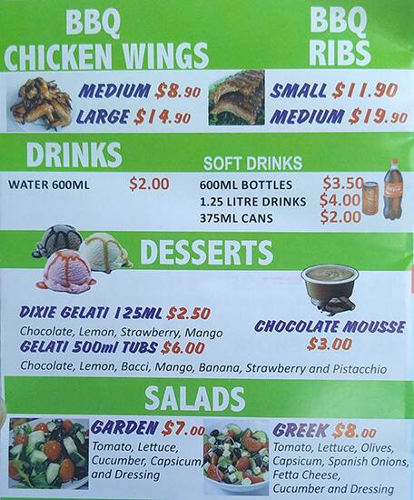 Menu at Cleeland Pizza House restaurant, Dandenong