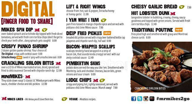 Menu at MR MIKES SteakhouseCasual, Red Deer