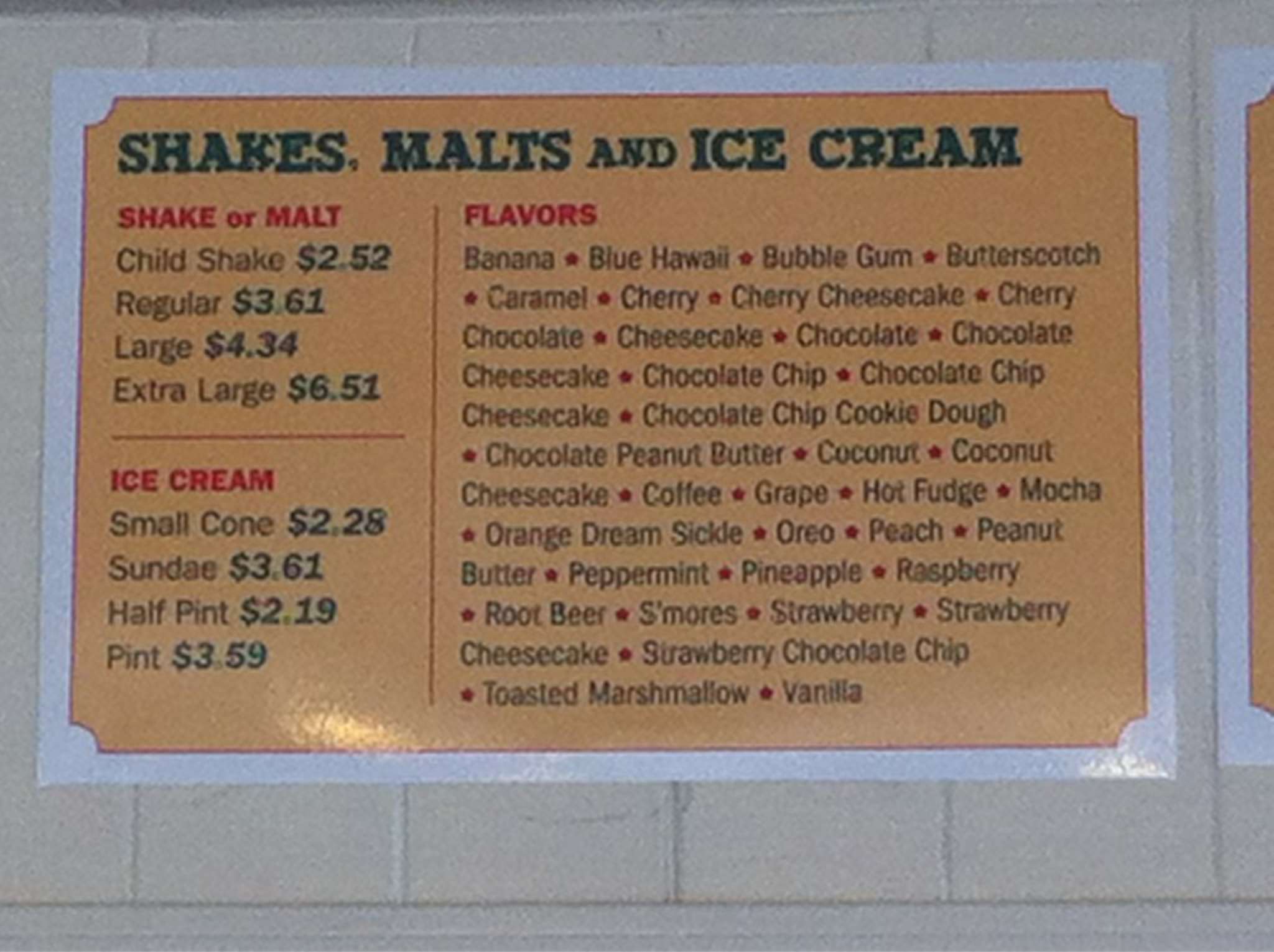 Menu at Health Camp fast food, Waco