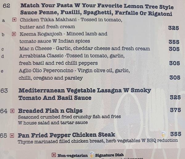Menu at Citrus Cafe - Lemon Tree, Gurugram