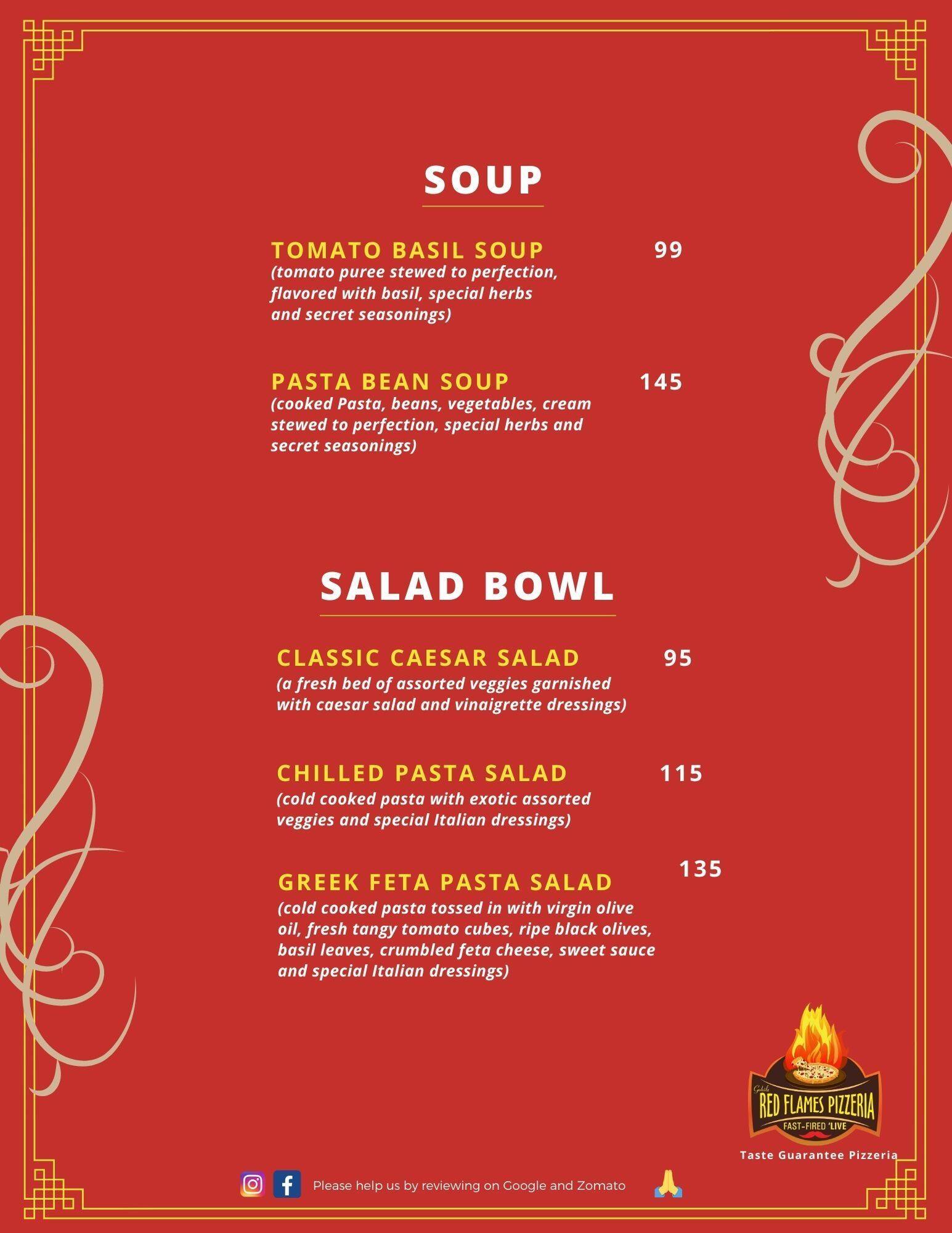 Menu at Red Flames Pizzeria, Surat