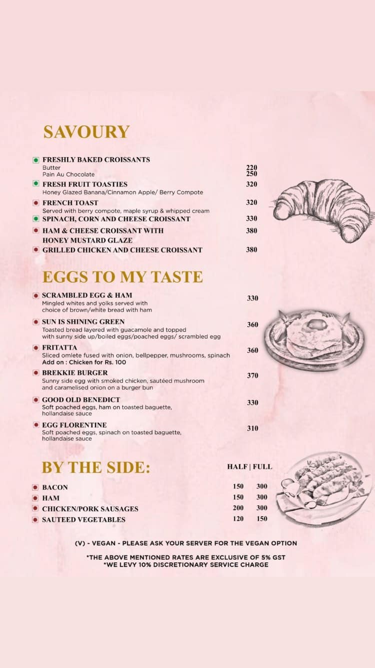 Menu of The Palette, Chhatarpur, New Delhi