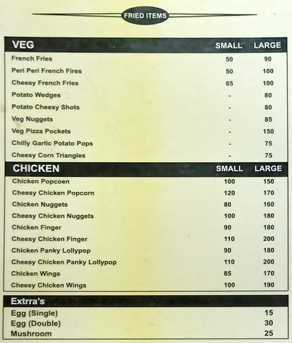 Menu of Namaste China, Colaba, Mumbai