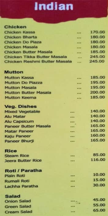 Menu at LORDS RESTAURANT, Kolkata, JC3F+9RQ