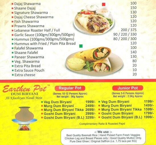 Menu at Arabian Express, Mumbai, Star Mansion