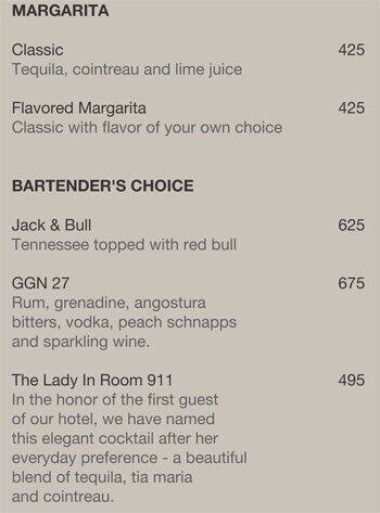 Menu at MoMo, Gurugram