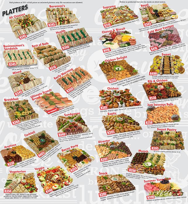 Menu at Sandwich Baron Middelburg, Middelburg, 198 Cowen Ntuli St