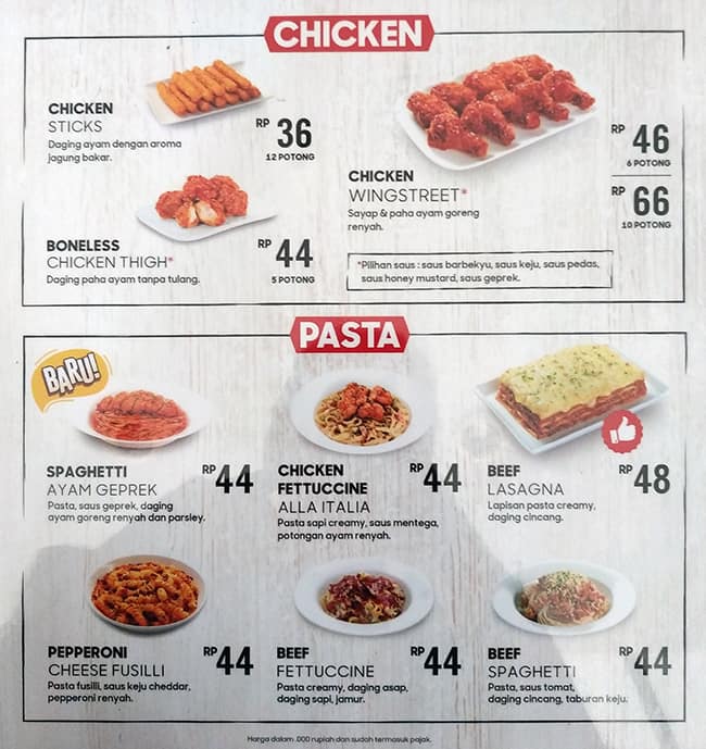 Menu at Sabana Fried Chicken, Tole Iskandar restaurant, Depok