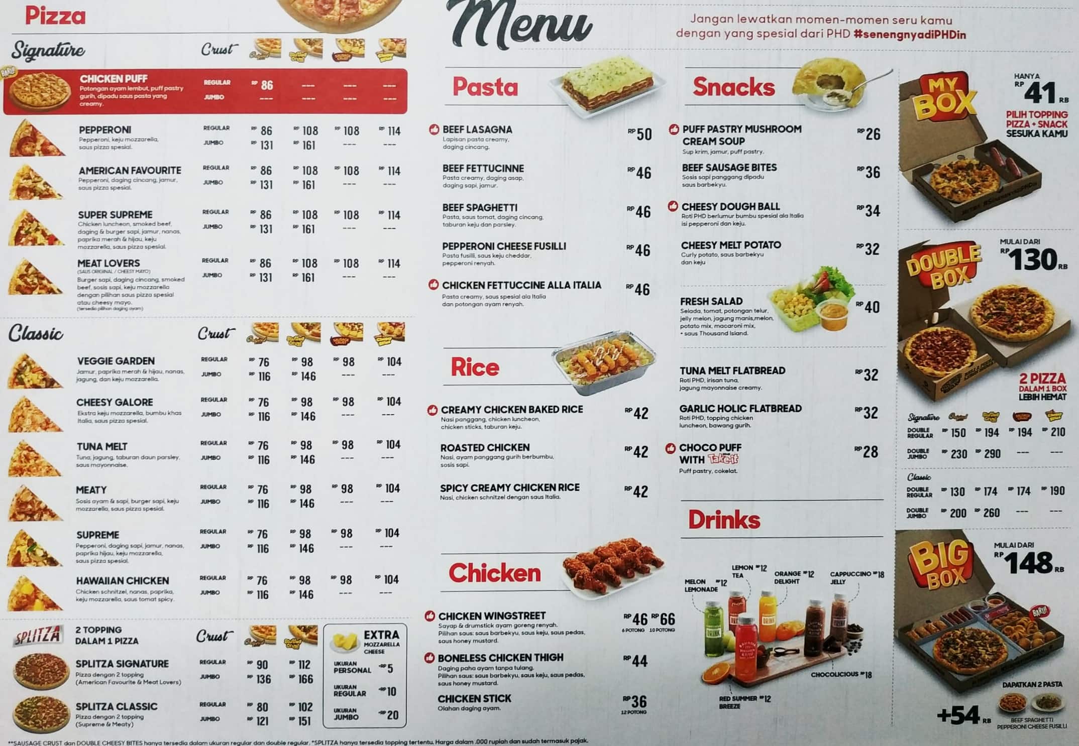 Carta de pizzería Pizza Hut Delivery - PHD Indonesia, Tangerang, Jl. KH ...