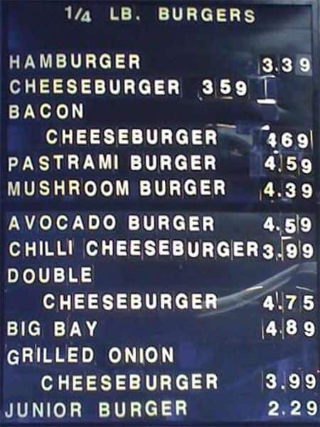 Menu at Broiler Bay restaurant, Bellevue